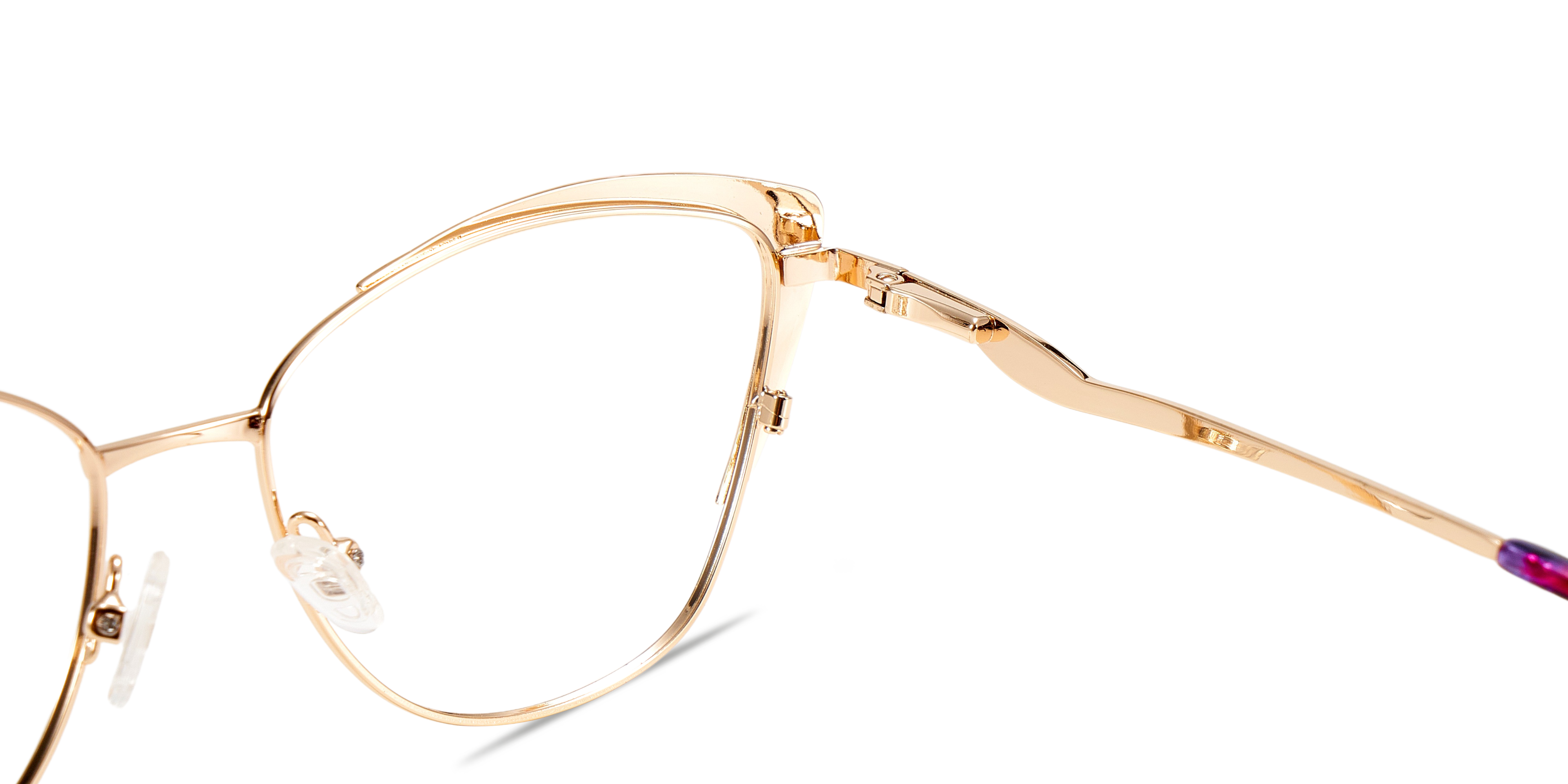 Metallic Two-tone Design Cat-eye Women's Optical Frames ___Lavender – lakoh